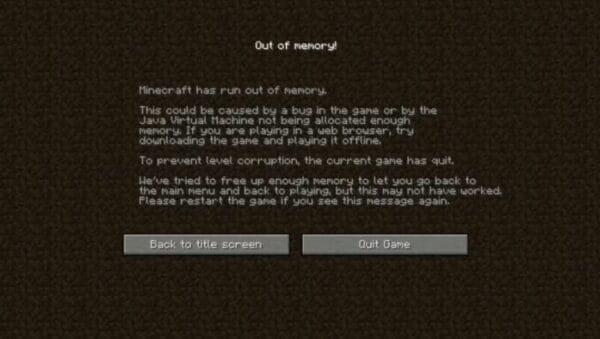 Cómo solucionar java.lang.OutOfMemoryError en Minecraft - The Arcader